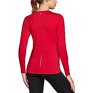 ATHLIO Women's UPF 50+ Long Sleeve Workout Shirts, UV Sun Protection Running Shirt, Dry Fit Athletic Tops, V Neck 2pack Navy/Charcoal, Large