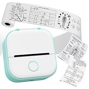LabelCreate T02 Mini Sticker Thermal Printer, Portable Pocket Sticker Maker Machine, Mobile Phone Picture Printer Compatible with iOS & Android, for Pet Stickers, Kids Birthday, Children, Green