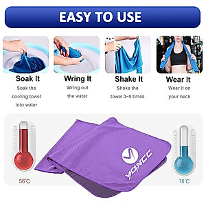 YQXCC 2 Pack Cooling Towel (47"x12") Ice Towel for Neck, Soft Breathable Chilly Towel, Microfiber Cool Towel for Yoga, Golf, Gym, Camping, Running, Workout & More Activities
