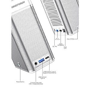MINISFORUM MC560 Mini PC AMD Ryzen 5 5625U 6C/12T Office Desktop Computer, DDR4 32G RAM+512G PCIe SSD, HDMI/USB-C 4K@60Hz Output with QHD Camera, Dual Speaker and Dual Mic Micro PC