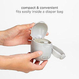 Ubbi On The Go Dual Pacifier Holder, Keeps Baby’s Binkies Clean and Accessible, Includes Silicone Strap, Gray