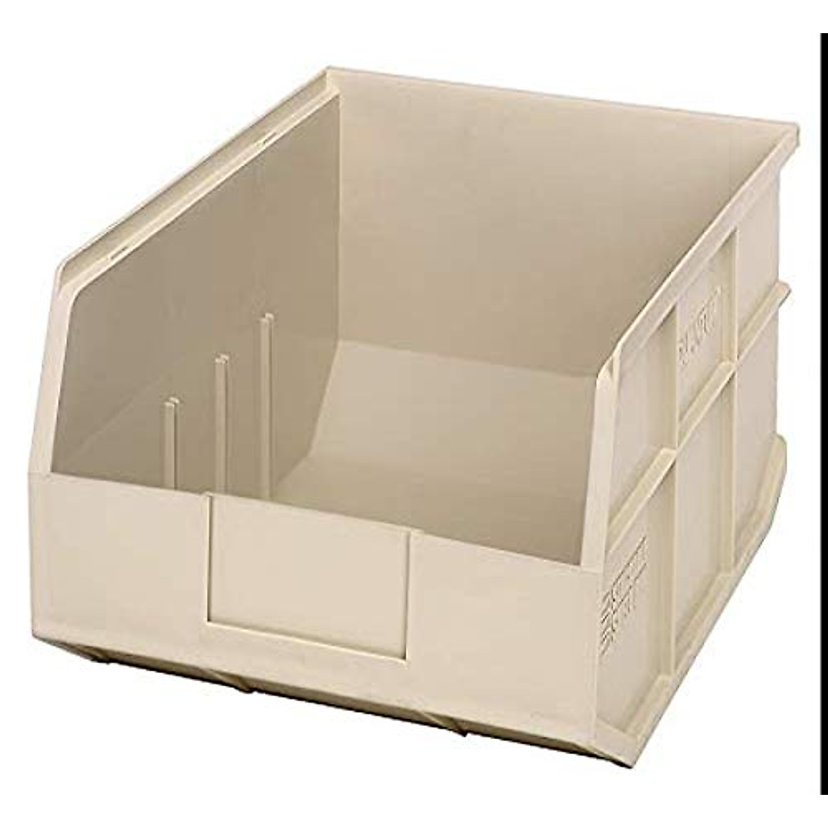 Quantum Storage K-SSB445IV-3 3-Pack Stackable Plastic Shelf Bin, 14" x 11" x 7", Ivory