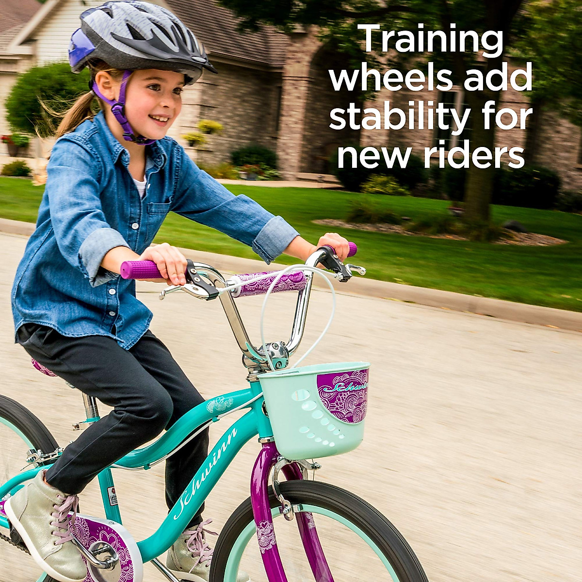 Schwinn SW80275-6 Training Wheels Stars & Flowers Alloy Steel (20 x 6.46 inches /1 x, 0 inches Offset)