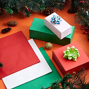 JOYIN 72 Sheets Christmas Tissue Paper Assortment (Red, Green & White) in 20" x 20" for Christmas Wrapping Tissue Paper, Party Supply