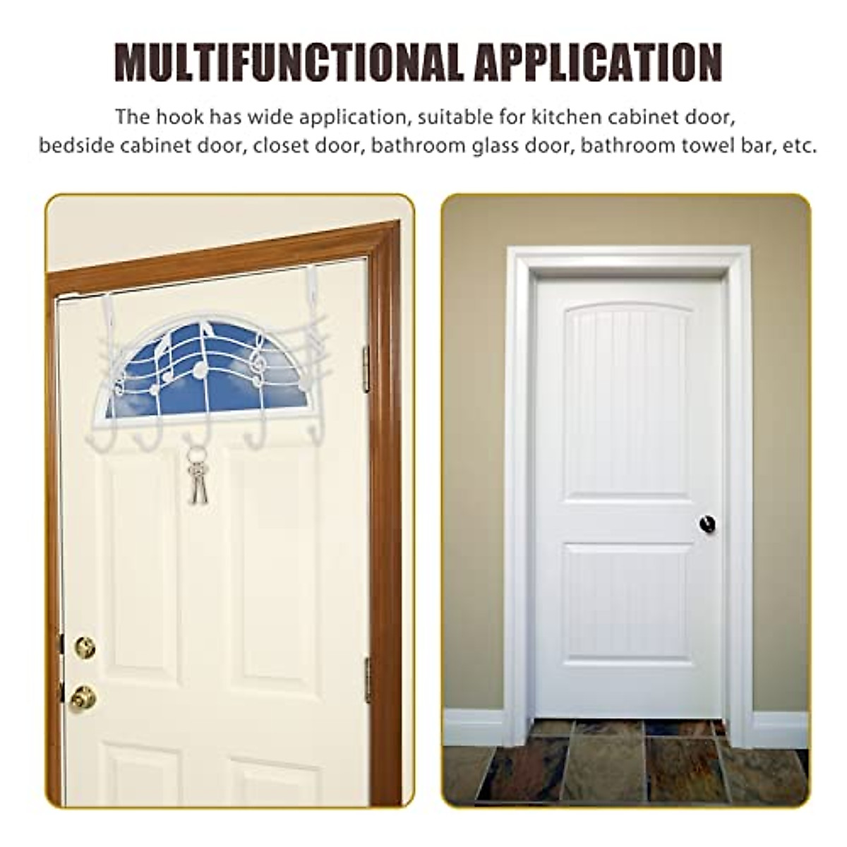 Key Hooks Towel Hooks Key Hook Over Door Towel Rack Over The Door Hooks Music Note Metal Hook Coat Hat Bag Wall Hook Hanger Organizer Holder White Over Door Towel Rack Towel Hook