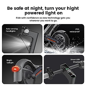 NAVEE Electric Scooter Off-Road S65C, 900W Max Power, 40 Miles Range & 20 MPH Speed, 10" Self-sealing Tubeless tires, Dual Suspension System, Foldable Scooter for Adults