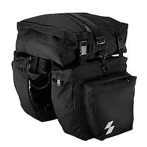 Sahoo Bike Rack Pannier Bag 3 in 1 Rear Rack Carrier Trunk Bag, Water Resistance 37L Large Capacity Bike Rear Panniers
