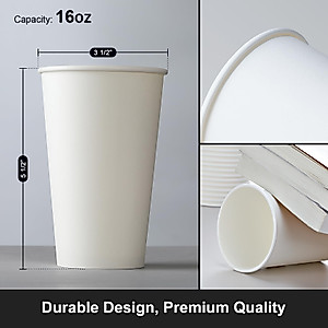 AOZITA 50 Pack 16 oz Coffee Cups, Paper Cups, Disposable Hot/Cold Beverage Drinking Cup for Water, Juice, Coffee, Tea