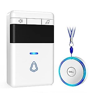 Caregiver Pager, METAK SOS Alert Button Nurse Call System for Seniors, Patients, Disabled or Elderly Monitoring at Home with 58 Chimes and up to 120dB Lound Volume