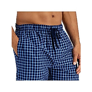 Hanes Men's Woven Pajama Pant Navy Plaid, X-Large