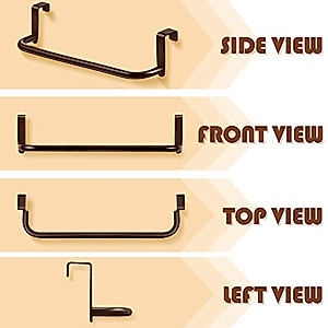 2 Pieces Metal Towel Bar Kitchen Cabinet Towel Rack Strong Steel Towel Bar Rack for Hanging on Inside or Outside of Doors, Home Kitchen Bathroom, Hand Towels, Dish Towels and Tea Towels (Bronze)