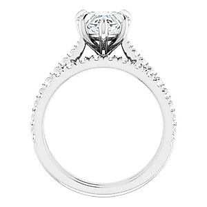 Solitaire Moissanite Engagement Ring Set, 2 CT Heart Cut Moissanite Diamond Bridal Wedding Ring Set for Women, Birthday Gift for Wife, VVS1 Colorless, 10K 14K 18K Solid Gold, 925 Silver