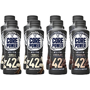 Fairlife Core Power Elite 42g High Protein Milk Shakes Variety Pack, Liquid - Ready to Drink for Workout Recovery, 14 Fl Oz (8 - Pack)