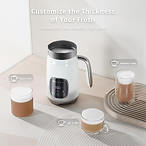 Maestri House Milk Frother, Variable Temp and Froth Thickness Milk Frother and Steamer, 500ML Smart Touch Control Foam Maker, Memory Function for Latte, Warm Milk, Hot Chocolate