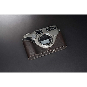 Contax G2 Case, BolinUS Handmade Genuine Real Leather Half Camera Case Bag Cover for Contax G2 Camera with Hand Strap (Coffee)