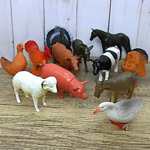 GiftExpress 12pc Large Farm Animal Toy Figures