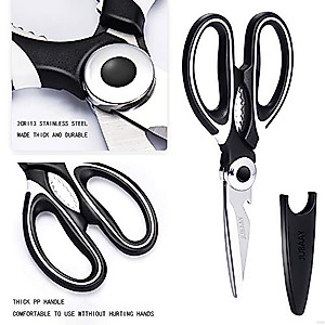 JUBAAY Kitchen scissors Upgraded version with blade cover, used to cut chicken, poultry, fish, Quality stainless steel Can cut bones easily Make your meal preparation easier…