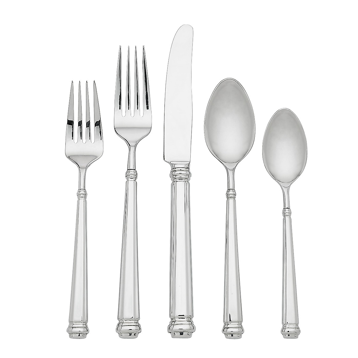 Kate Spade New York Abington Square 5-Piece Flatware Set, 0.85 LB, Metallic