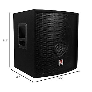 Rockville SBG1158 15" 800W Passive Pro DJ Subwoofer, MDF Cabinet/Pole Mount, Black