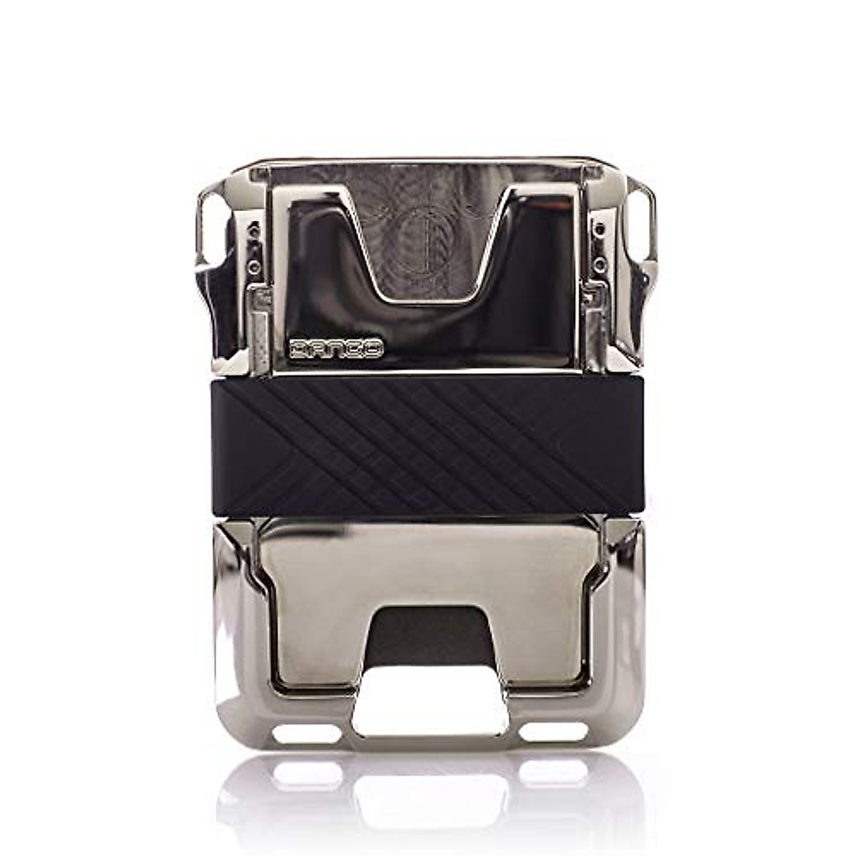 Dango Slim Minimalist Wallet for Men - RFID Blocking - Nickel Plated, Brown Rawhide/Polished Nickel