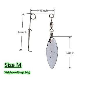 Spinner Blades Smooth Nickel Spoons Rigs Spinners Spinnerbait Fishing Lures Accessories (M (11Pcs), Silver Willow)