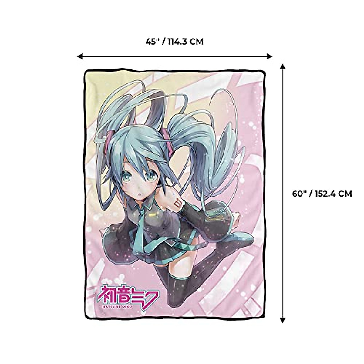 JUST FUNKY Vocaloid Fleece Blanket | 60” x 45” Inches | Featuring Hatsune Miku Blanket | Room Decor | Throw Blanket | Officially Licensed | My Figure Collection | Anime Merch | Anime Gifts