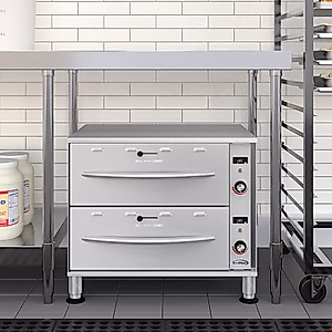 KoolMore Two-Drawer Commercial Free Standing Warming Drawers in Stainless-Steel, UL and NSF Listed (KM-WD-M2)