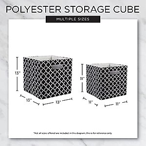 DII Poly-Cube Storage Collection Hard Sided, Collapsible Solid, Large, Black