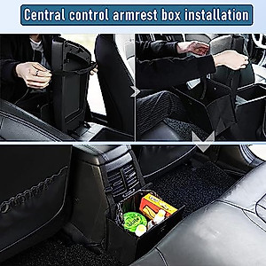 GKmow Pack-1 Hanging Car Trash Bag Can, 8.66" x 8.66" x 5.7" Premium Waterproof Litter Garbage Bag Organizer, Universal for Cars, Sedans, SUVs (Black)