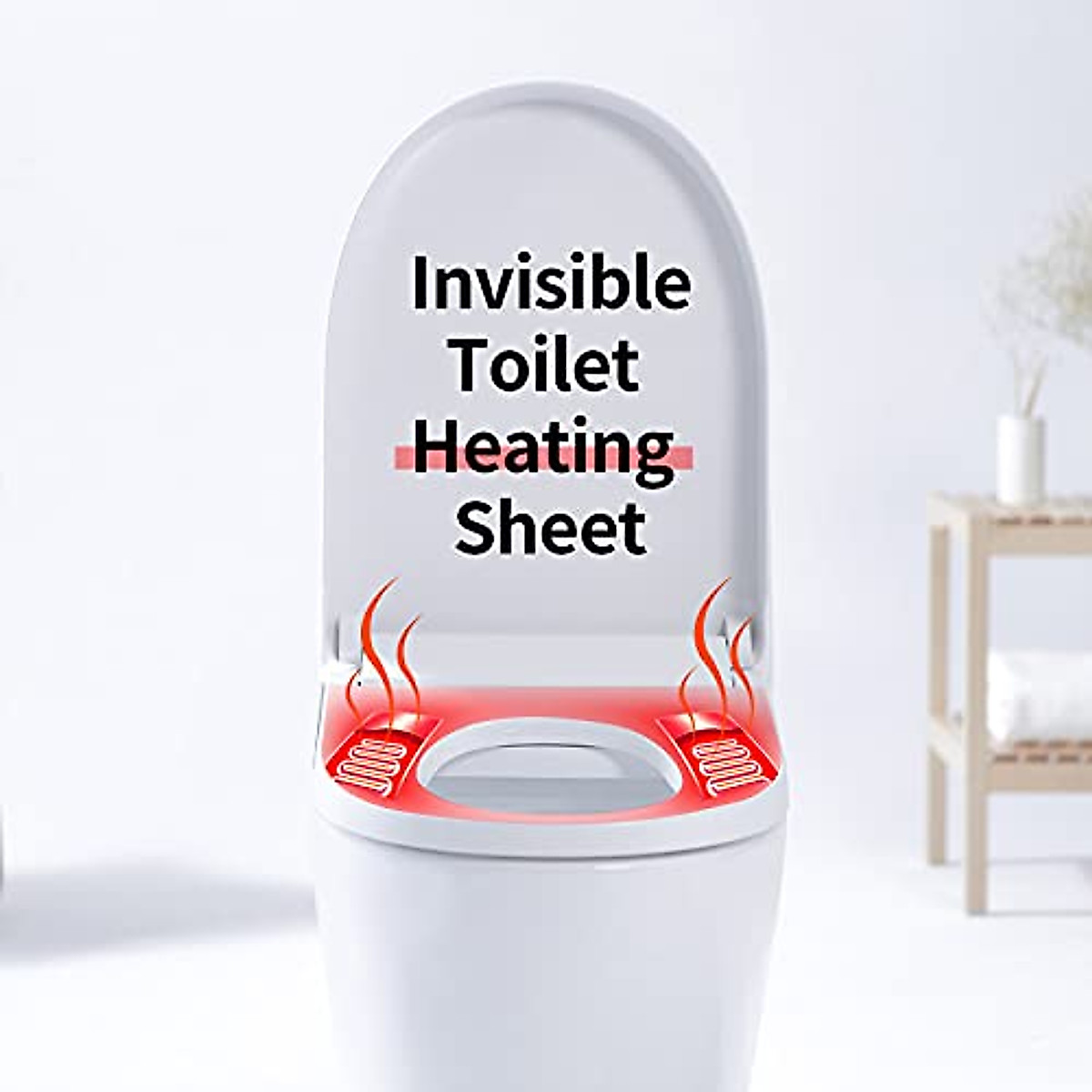 OLYDON Heated Toilet Seat Warmer，Waterproof Elongated Heated Sticker, Easy Disassembly and Installation, Universal Fit Toilet Seat Heater