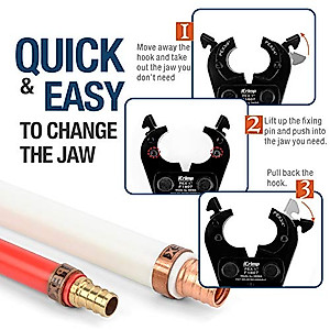 iCrimp F1807 Copper Ring Crimping Tool Kit for 3/8,1/2,3/4,1-inch- Free Removal Tool& Pex Pipe Cutter&Gauge- For All US F1807 Standards