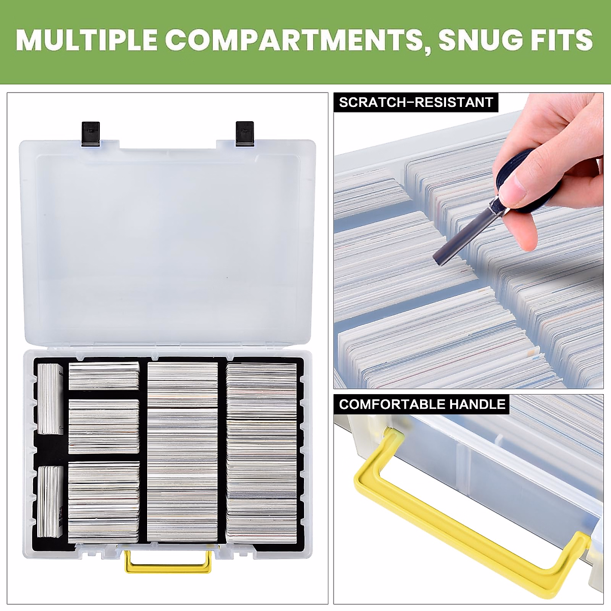 ALKOO 2200+ Large Trading Card Storage Box Case Holder for Kids Against Maturity, C.A.H MTG Deck Organizer for Cards Against Humanity/for Magic The Gathering Sports Cards& Expansions