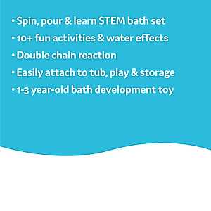 Yookidoo Baby Toddler Bath Wall Toy (Ages 1-3) Waterfall Spinning Gears & Rotating Googly Eyes - Mold Free - Attach to Any Tub or Shower - Spin N Sprinkle Water Lab - Great for Boys, Girls,& Kids