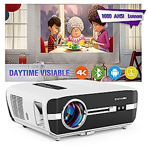 1000ANSI/13000Lm Outdoor Projector in Daylight,4K Smart Projector Apps Steaming Video, Ultra HD Home Theater Movie Projector 5G WiFi Bluetooth for iPhone Laptop,Android 9.0,2+16G Memory,LAN,HDMI USB