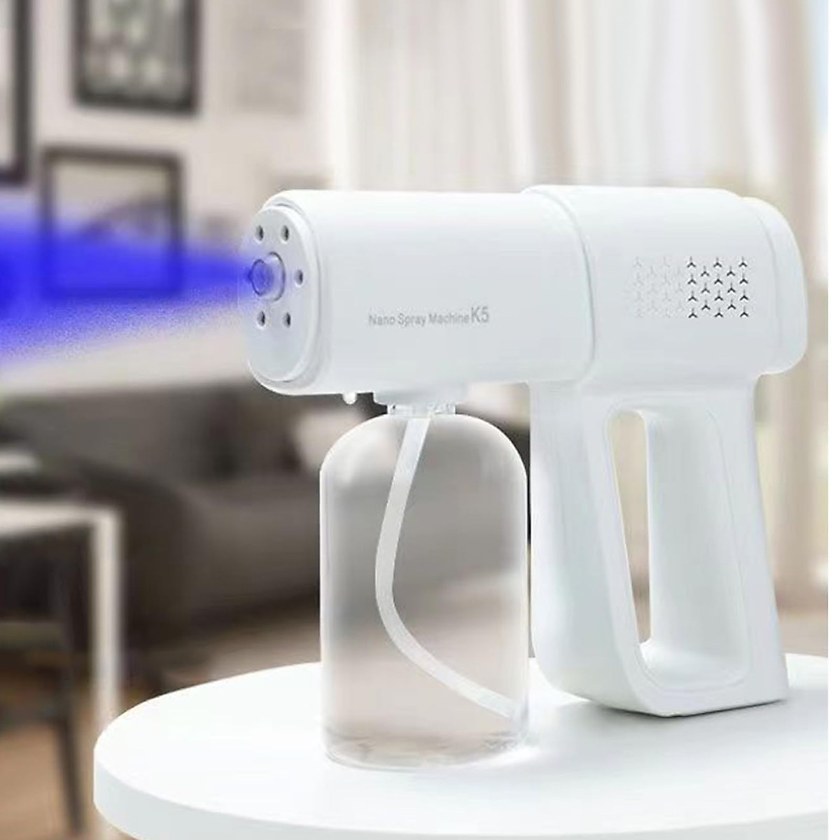 Electrostatic Sprayer, Barber Alcohol Spray Gun, Multipurpose Portable Rechargeable Handheld Pump Sprayer with Blue Light, Sanitizer Spray for Touchless Sanitization