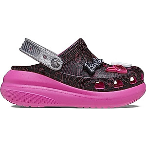 Crocs Unisex Barbie Classic Crush Clogs | Platform Shoes, Black, 5 US Men