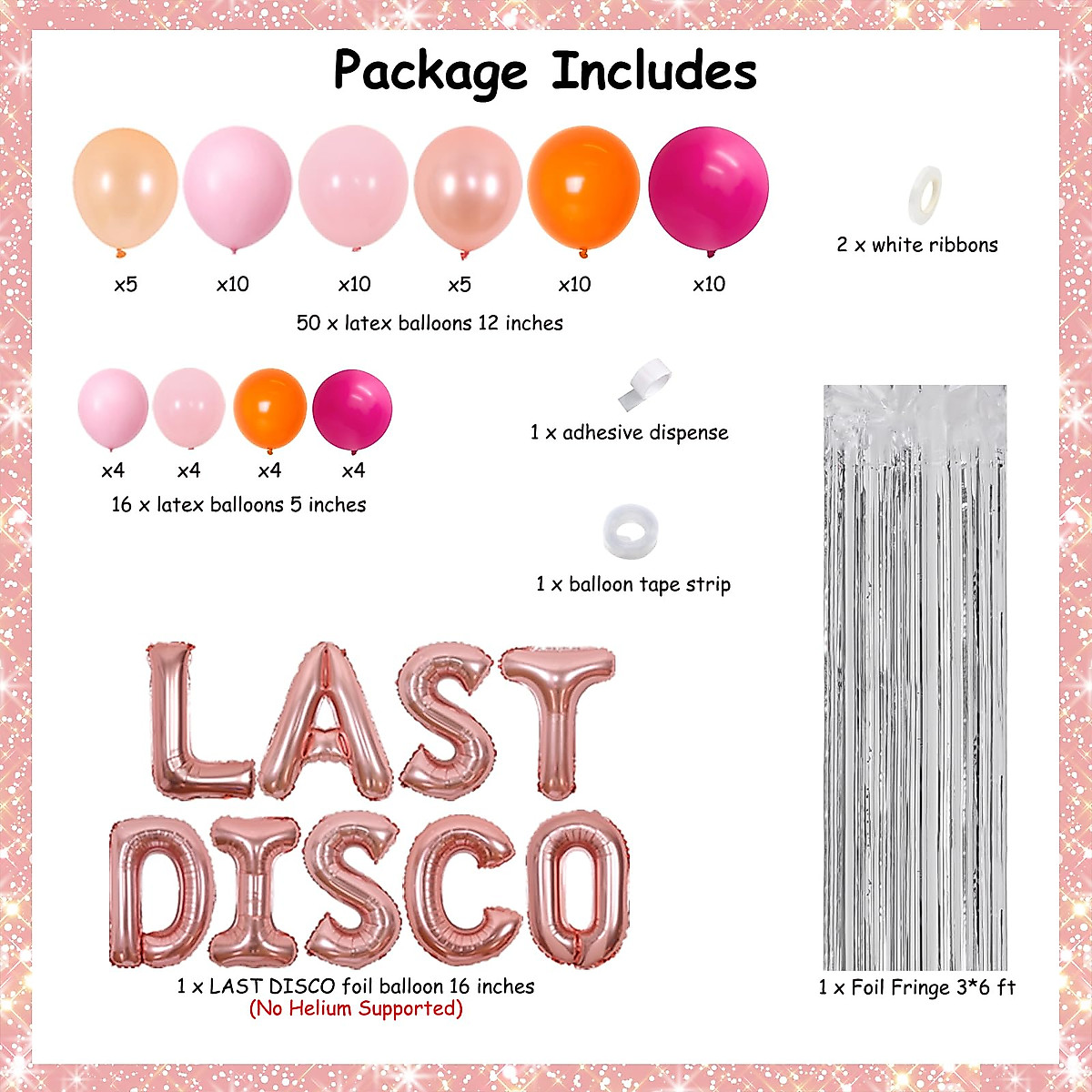 Last Disco Bachelorette Party Decorations, 60s 70s Retro Disco Boho Bachelorette Party Decorations - Balloon Garland Arch with Foil Fringe Balloons