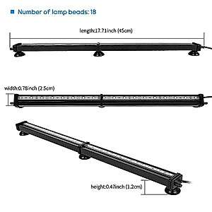SZMiNiLED Submersible Aquarium Light, Fish Tank Light with Air Bubble Hole, RGB Color Changing Brightness Adjustable IP68 Waterproof Remote Control LED Light for Aquarium Fish Tank