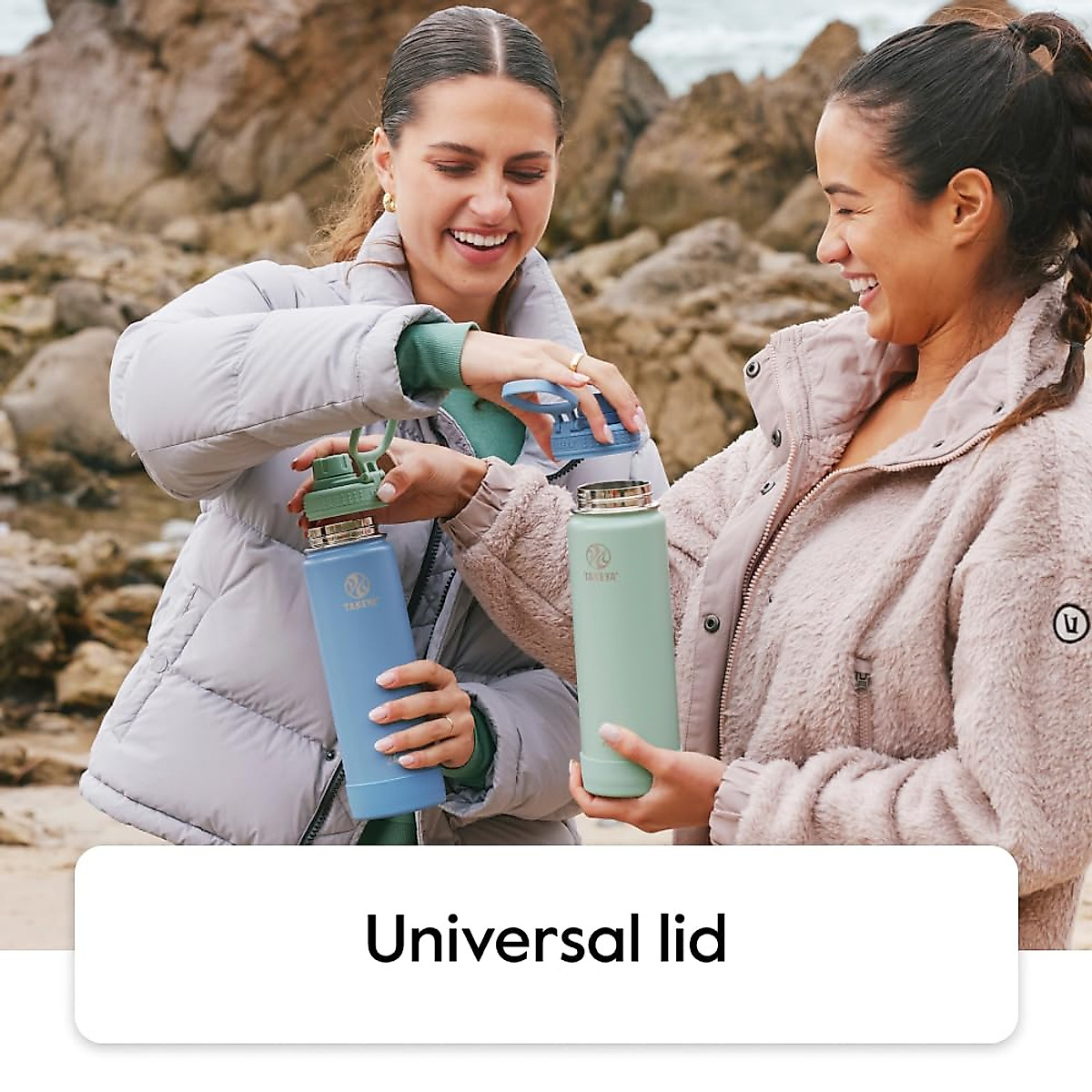 Takeya Actives 18 oz Vacuum Insulated Stainless Steel Water Bottle with Spout Lid, Premium Quality, Canary