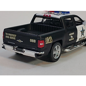 KiNSMART 2014 Chevrolet Silverado LTZ Crew Cab 4x4 1:46 Scale 5 Inch Diecast Metal Model Pick-up Interceptor Truck Police K9 Unit