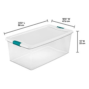 Sterilite 106 Quart (4 Pack) & 64 Quart (6 Pack) Latching Clear Plastic Storage Organizer Tote Tub Container Bin Box for Organization and Storage