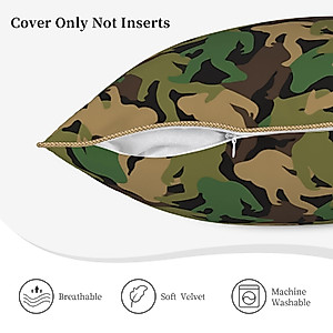Augenstern Zippered Pillow Protectors Cover Case Bigf-Oot-Camouflage-Camo Decorative Throw Pillow Cover Square Cushion Case 18"X18"