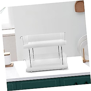 Garneck Sliding Rack Double-layer Storage Rack 2 Tier Bathroom Organizer Storage Stand Toiletries Organizer for Bathroom Shelves for Cabinets Desktop Storage Drawers Transparent The Pet