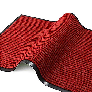 fani Large Outdoor Indoor Entrance Doormat Red Waterproof Low Profile Entrance Rug Front Door Mat Patio Anti-Skid Rubber Back, 80x120cm (Red)