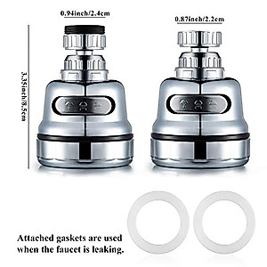 2 Pcs Movable Kitchen Tap Head Faucet Sprayer Water Spray 360 Degree Rotatable Kitchen Faucet Spray Universal Adapter Set Kitchen Sink Accessories Tools