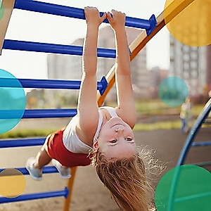 Set of 6 Monkey Bars Ladder Rungs Playground Sets for Backyards Steel Swing Set Accessories Playground Equipment Outdoor Climbing Kits for Children Outdoor Indoor Playroom Supplies (Blue,16.5 Inch)