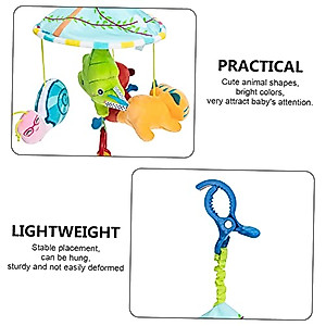 Hohopeti 5pcs Animal Mobile Bed Cartoon Decoration Rattle Infant Rattles Baby Toy for Toys Development Blue Nursery Car Chime Crib Boys Early Newborn Wind Cradle Ster Dangling Hanging