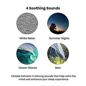 Homedics White Noise Sound Machine, Small Travel Sound Machine with 4 Relaxing Nature Sounds, Portable Sound Therapy for Home, Office, Nursery, Auto-Off Timer, By Homedics