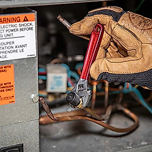 Klein Tools D506-4 Adjustable Drive Wrench, Forged with High Polish Chrome Finish and a plastic dipped handle, 4-Inch