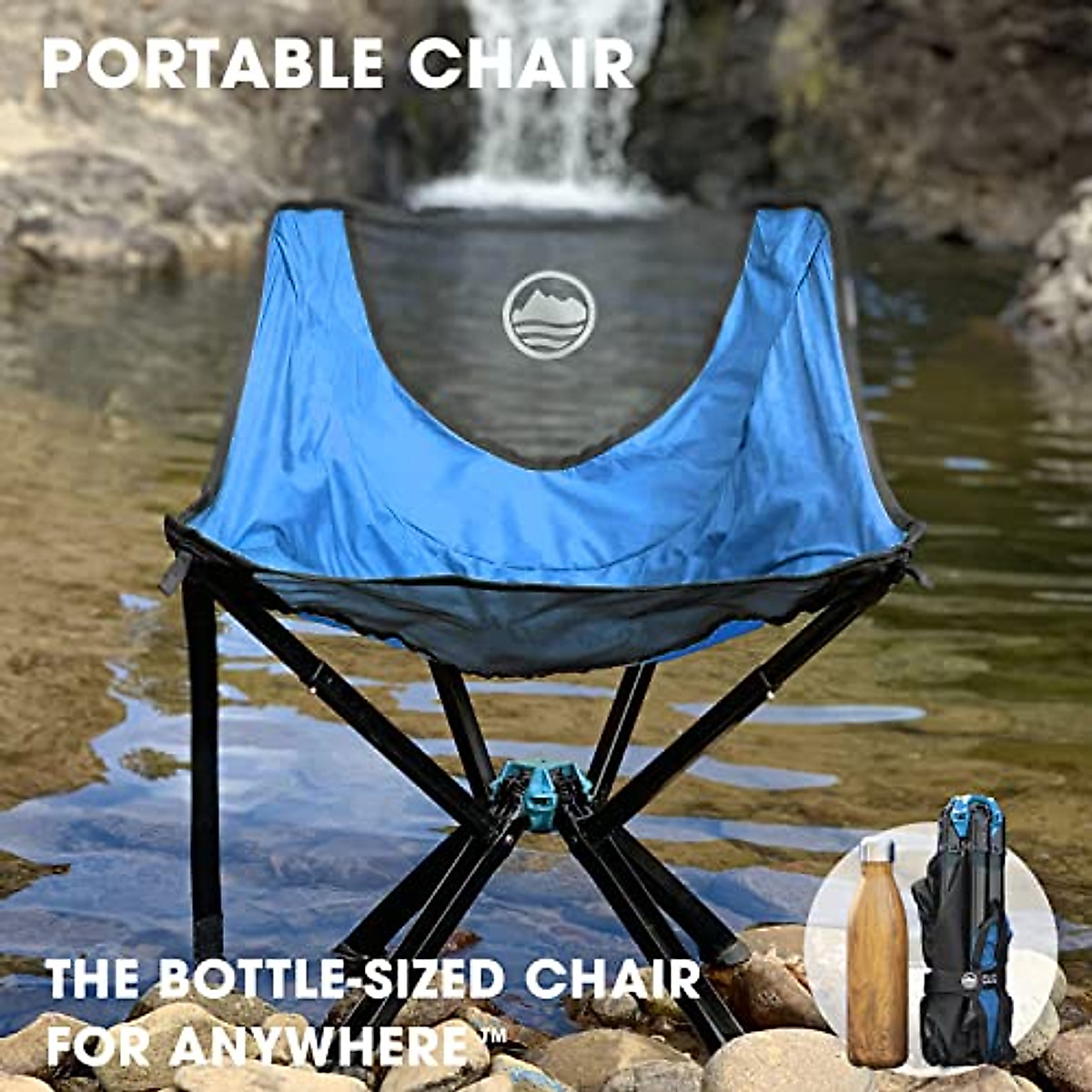 CLIQ Small Collapsible Portable Chair That Goes Every Where Outdoors. Compact Folding Chair for Adults That Sets Up in 5 Seconds | Camping Chair Supports 300 Lbs